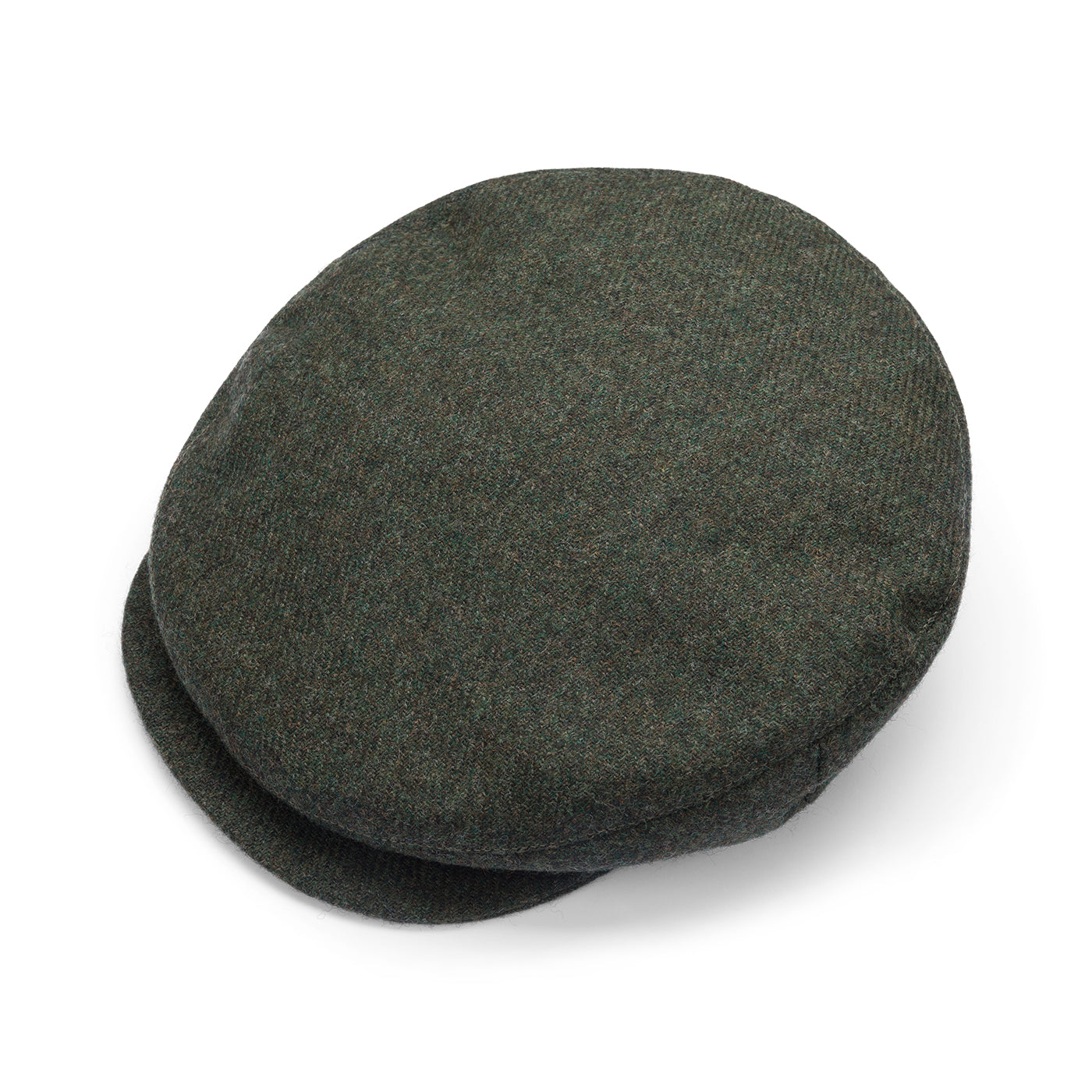 Fox Tweed Forest Green Twill Snap Brim Flat Cap | The Merchant Fox