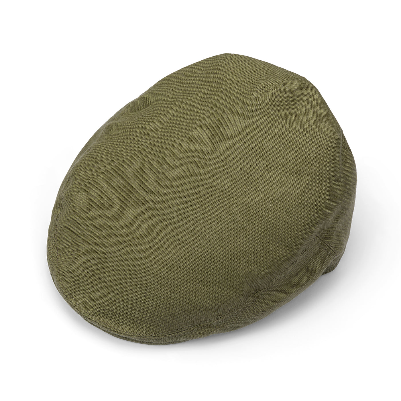 Fox Linen Plainweave Moss Fixed Brim Flat Cap | The Merchant Fox