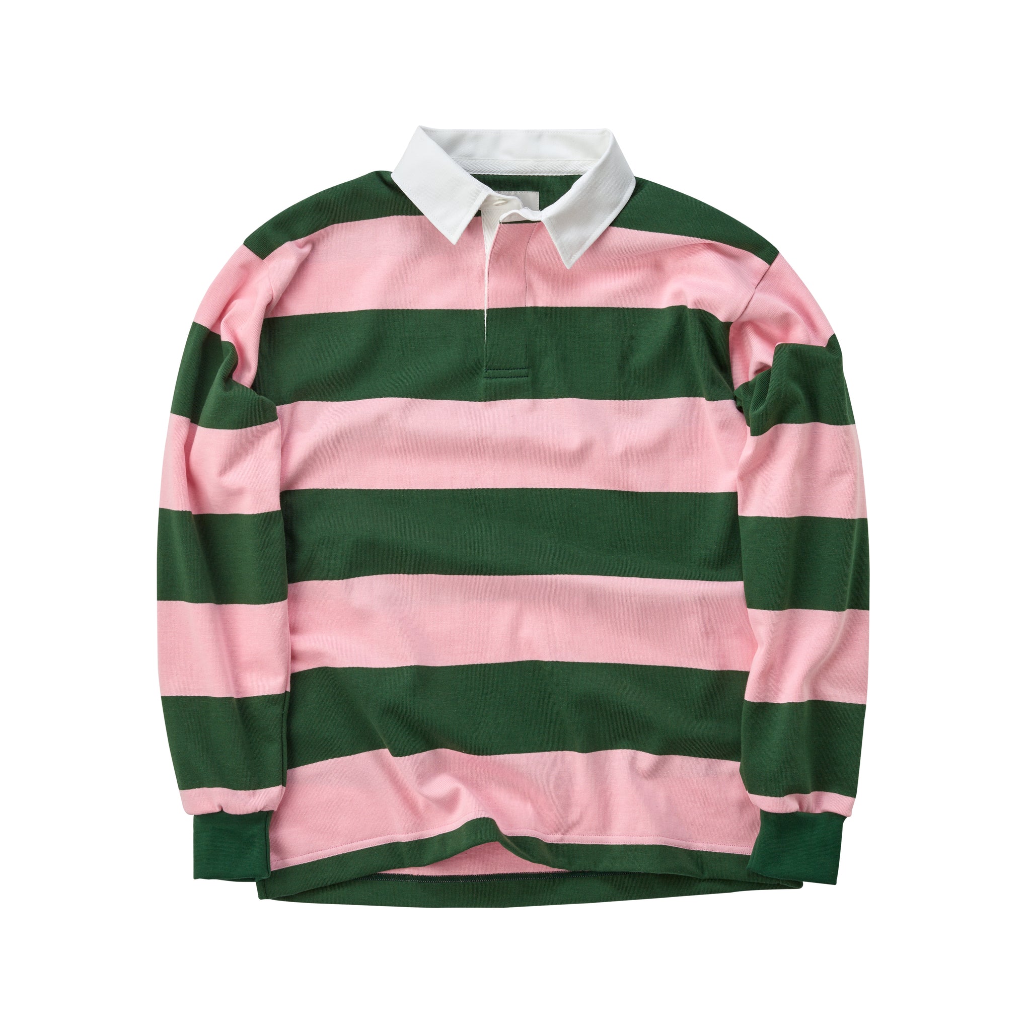 Fox Heritage Stripe Rugby Shirt in Mallow and Hunter | The Merchant Fox