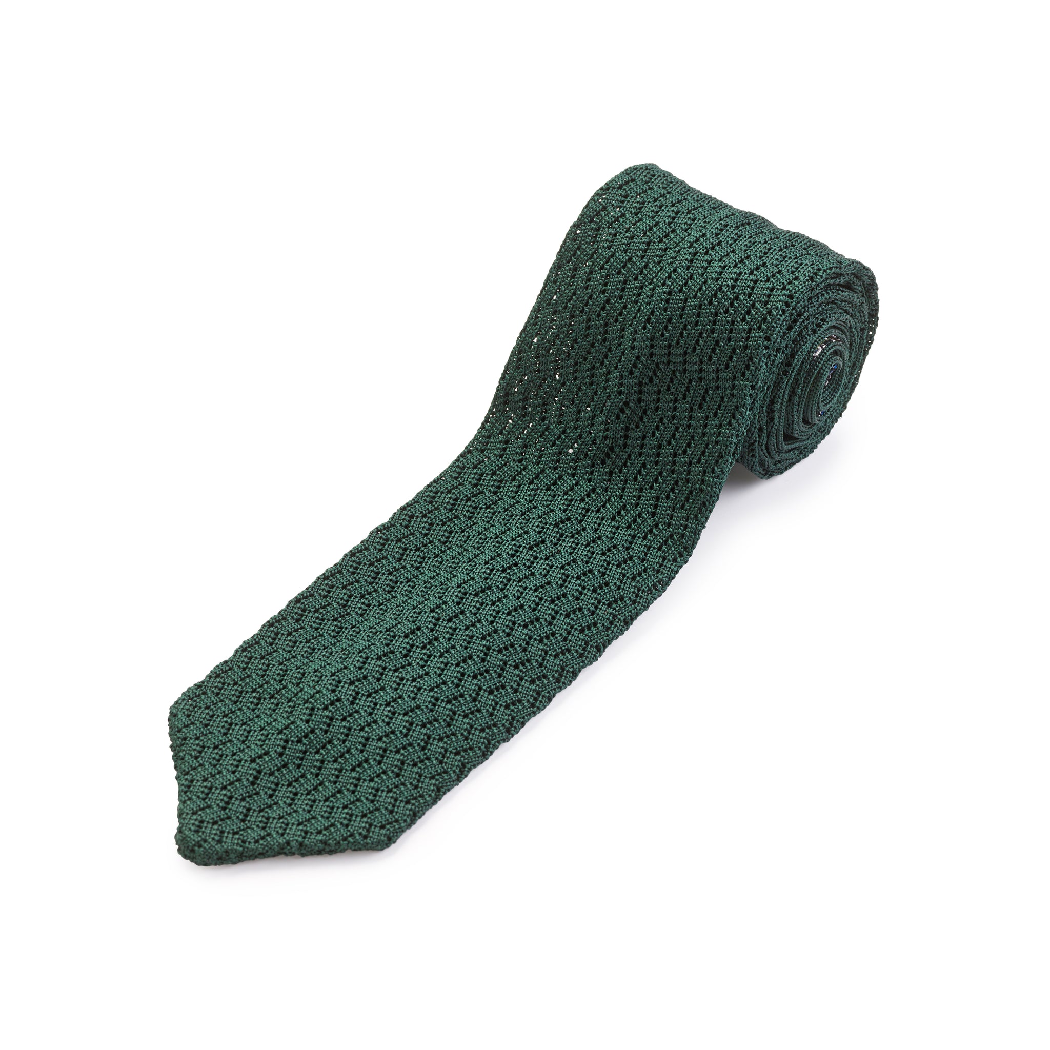 Sera Forest Green Chevron Weave Silk Tie | The Merchant Fox