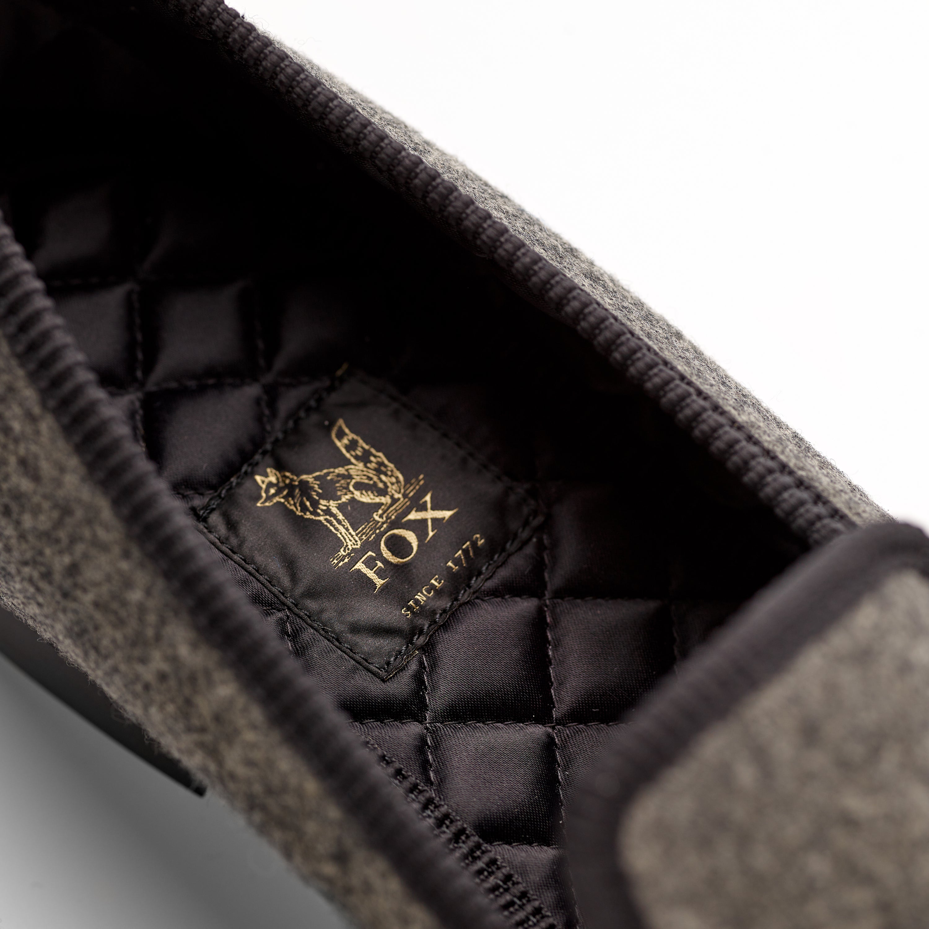 Fox Embroidered Mid Grey Albert Slippers