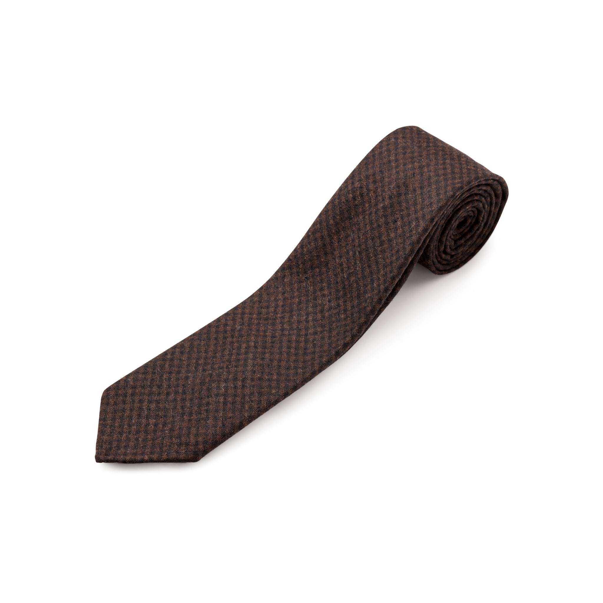 Fox 4 Fold Brown Check Anniversary Edition Tie | The Merchant Fox